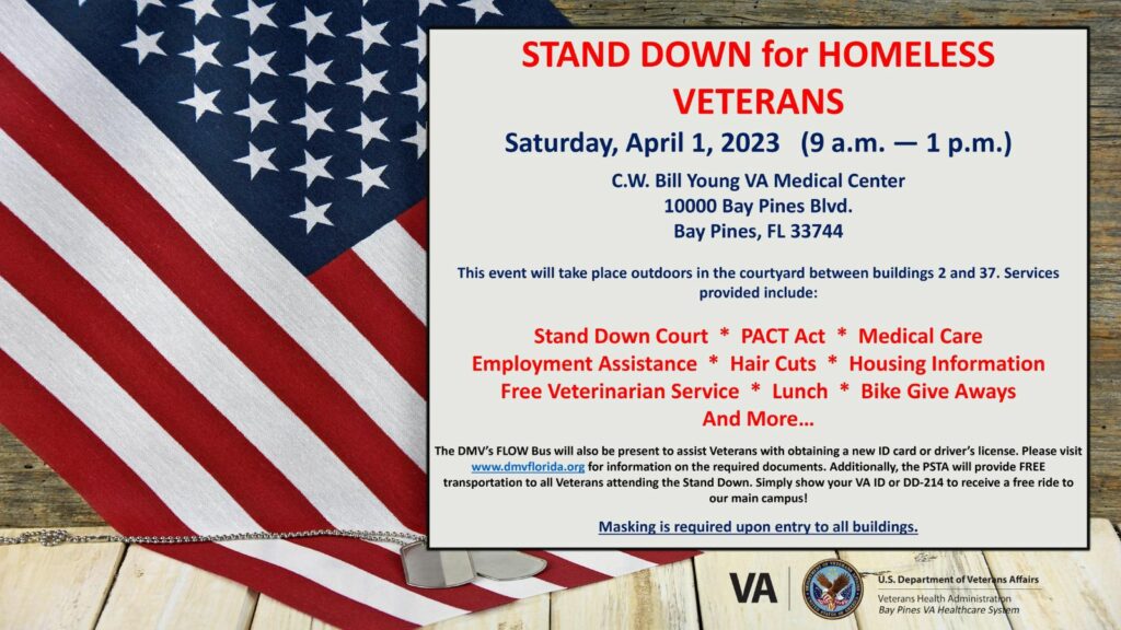 Veteran Stand Down: Pinellas (CW Bill Young / Bay Pines VA) | Florida Justice Center