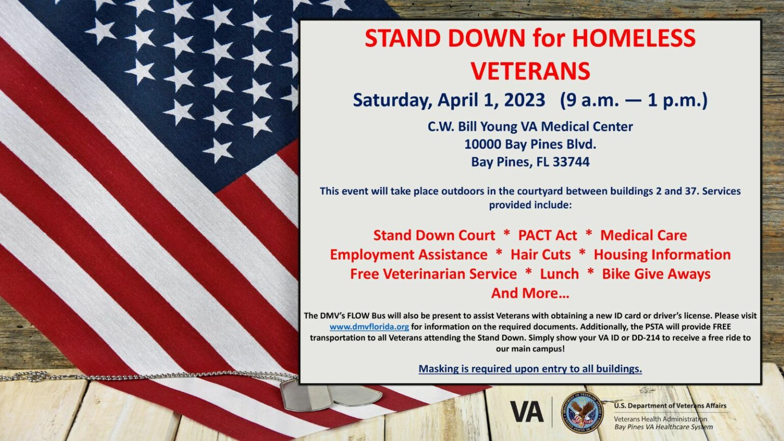 Veteran Stand Down: Pinellas (CW Bill Young / Bay Pines VA) | Florida ...